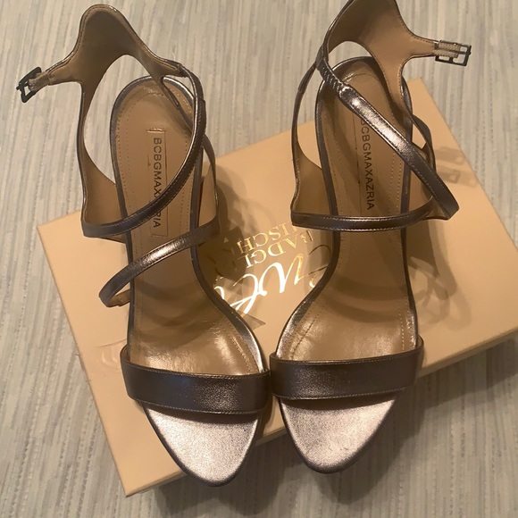 BCBGMaxAzria | Shoes | Bcbg Silver Sandals | Poshmark